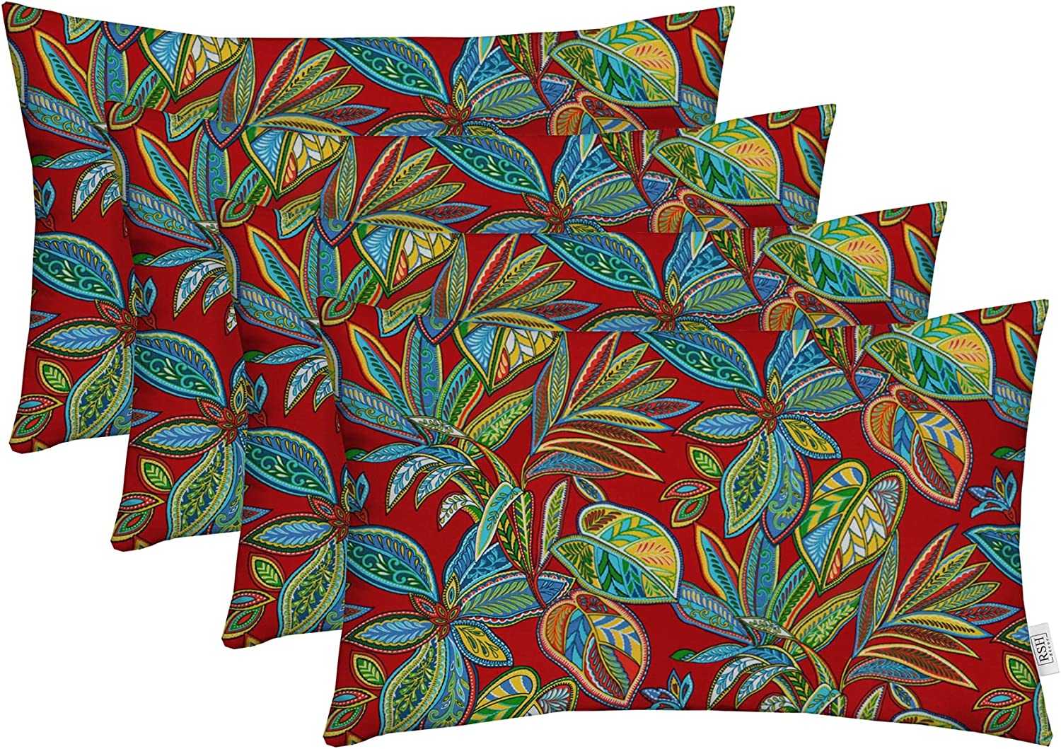 RSH Décor Indoor Outdoor Set of 4 Pillows, 26" x 16", Crestwood Multi ...