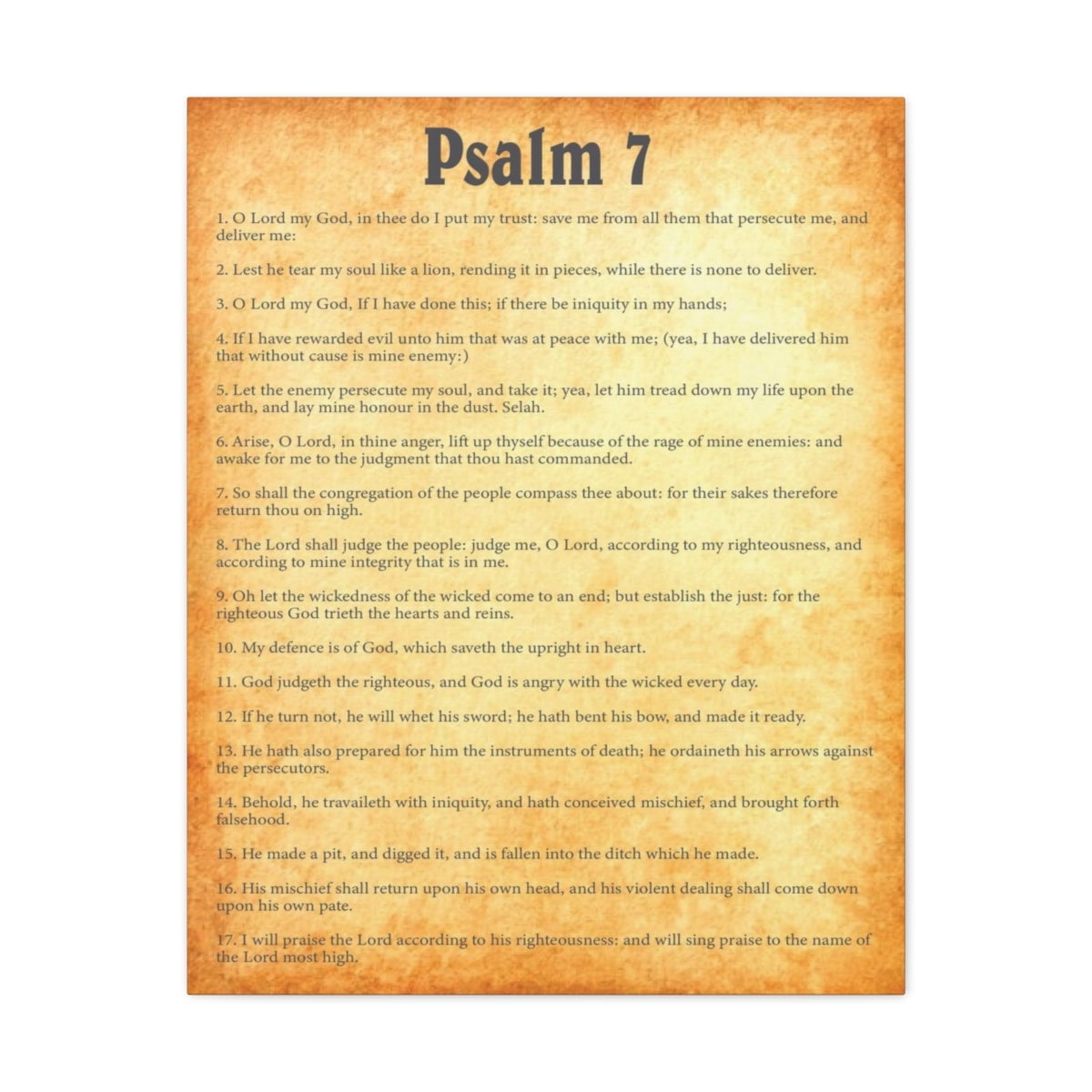 Scripture Walls Psalm 7 Chapter Gold Bible Canvas Christian Wall Art ...