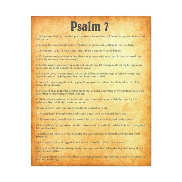 Scripture Walls Psalm 7 Chapter Gold Bible Canvas Christian Wall Art ...