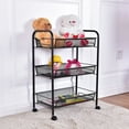 Costway 3 Tier Storage Rack Trolley Cart Home Kitchen Organizer Utility ...