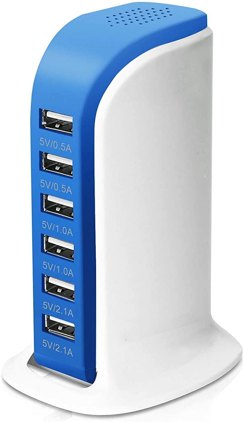 QinYing 6-Port USB Wall Charger Desktop Charging Station Quick Charge 2 ...