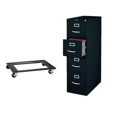 2 Piece File Cabinet in Charcoal and Adjustable File Caddy in Black ...
