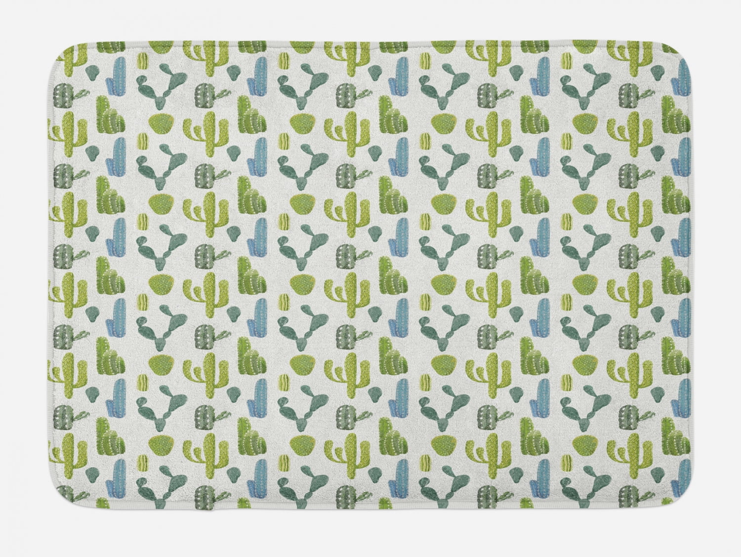 Cactus Bath Mat, Succulent Flowers with Thorns Exotic Desert Plants ...