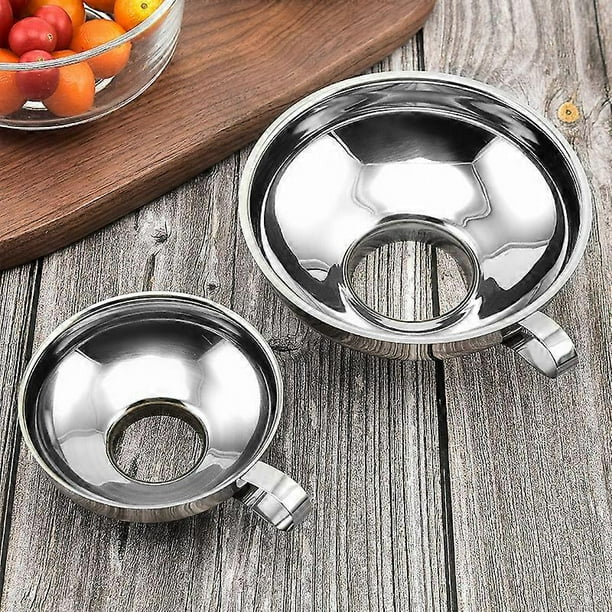 2 Pieces Stainless Steel Funnel Strainer Jam Funnel Kitchen Strainer ...