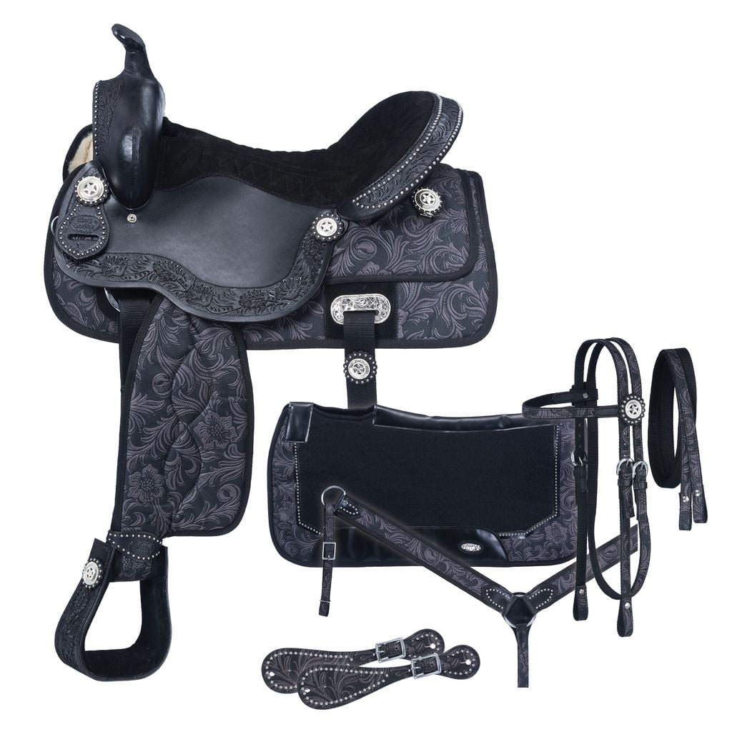 Tough-1 Saddle Eclipse 1 Pro Trail 7 Piece Tack Package Horse 9KS14 ...