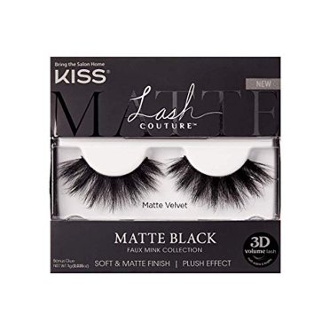 KISS Lash Couture Matte Black Faux Mink Eyelashes Multipack, Matte ...