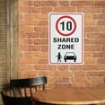 Shared Zone 10Km Speed Limit Sign Signs Outdoor, Uv Printed Aluminum 12 ...