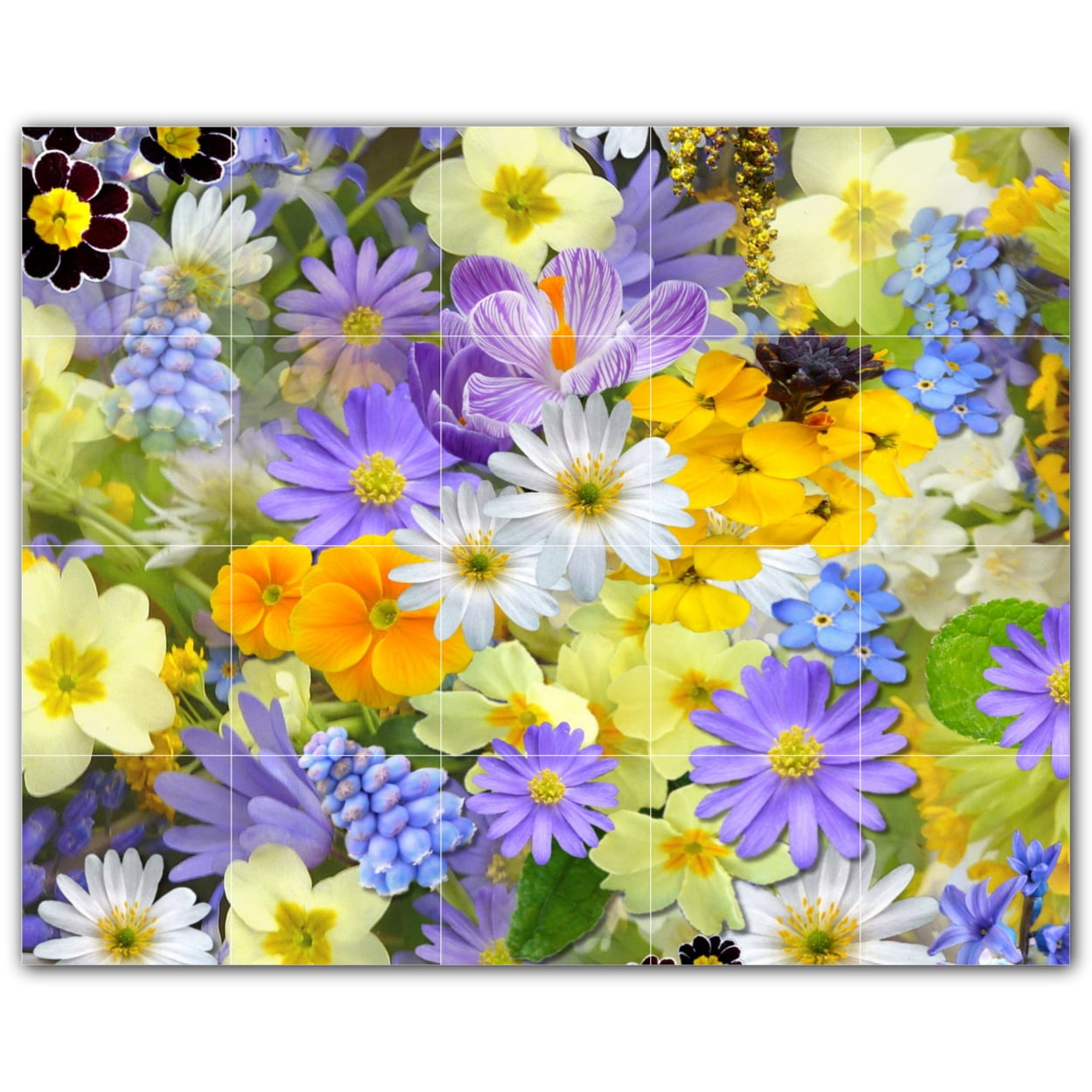 Picture-Tiles.com: Flowers Ceramic Tile Wall Mural WAL500650-54XL. 60"W ...