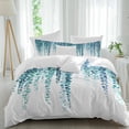 4 Piece Duvet Cover Set Cal king, Summer Blue Foliage Leaves Soft ...