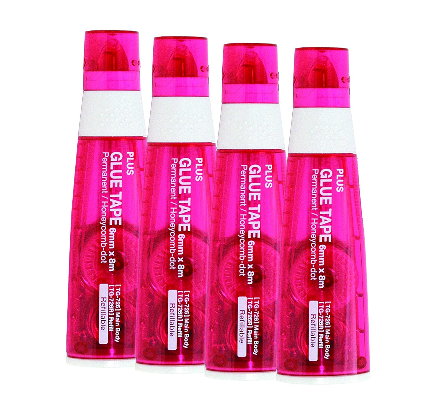 Plus Corporation Glue Tape Tg726 1/4 Wide Adhesive, 4Pack 60380 ...