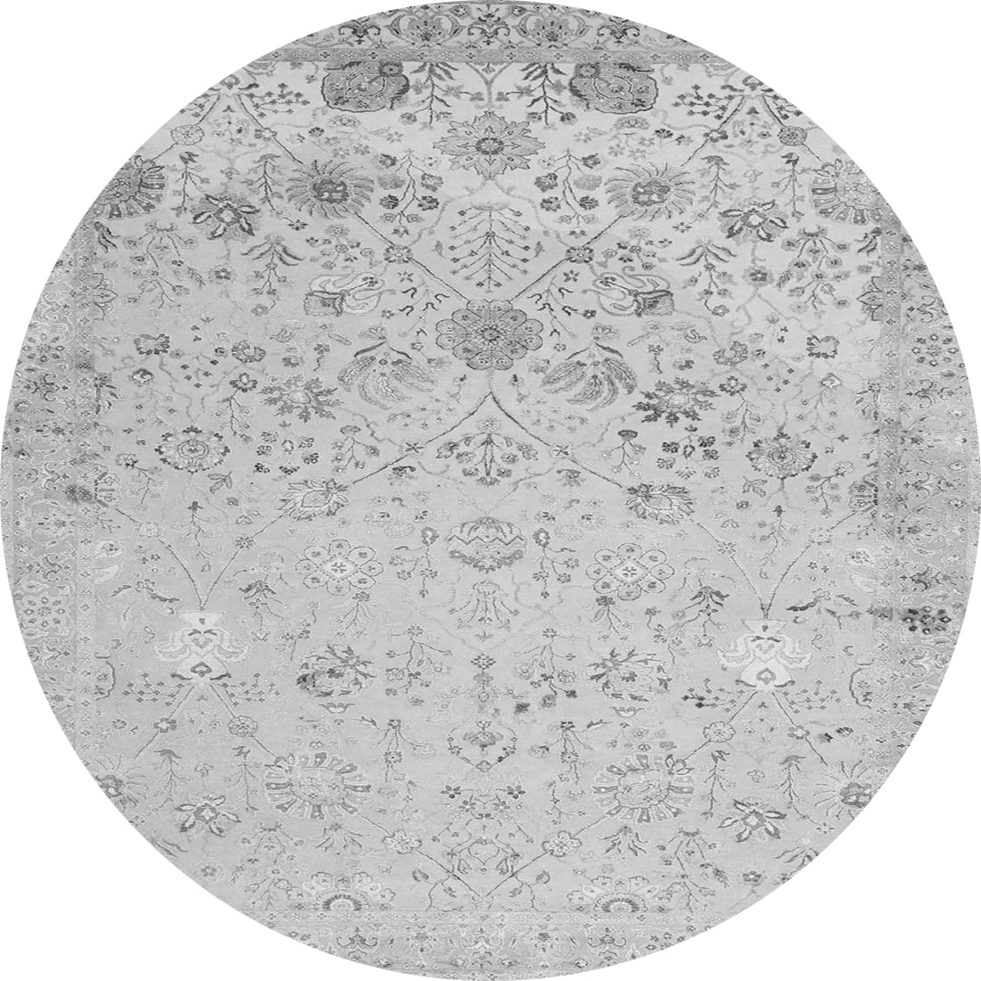 Ahgly Company Indoor Round Abstract Gray Contemporary Area Rugs, 8 ...