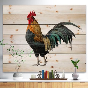 Hen/Rooster Shelf Sitter (Set of 2) 11"L, 16"L Polyresin/Metal ...
