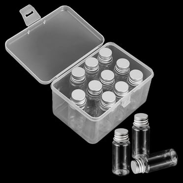 15pcs Glass Jars with Lids Empty Storage Bottles Small Message Sample ...