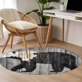 Brown Bear Form 4FT Round Area Rugs for Living Room Impressionist ...