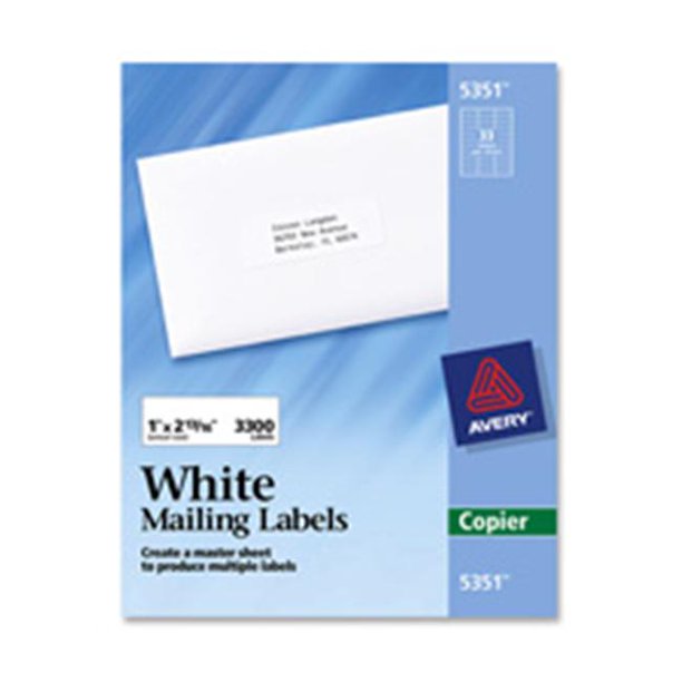 Avery Consumer Products AVE5363 Copier Label- Mailing- 1-.38in.x2-1 ...