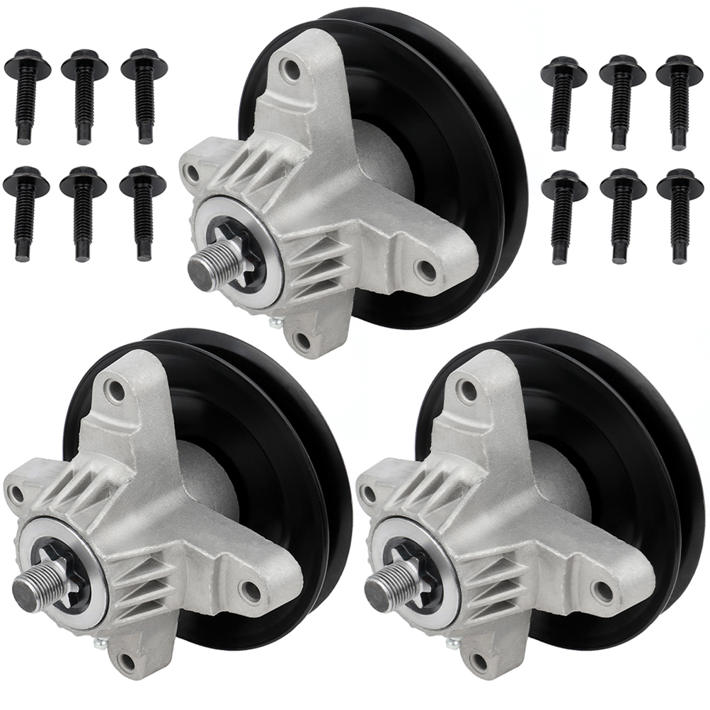 Pack of 3 ECCPP Spindle Assembly w/PULLEY Lawn Mower Spindles Replaces ...