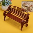 Garden Park Bench Chair Miniature Dollhouse Furniture Accessories(Brown ...