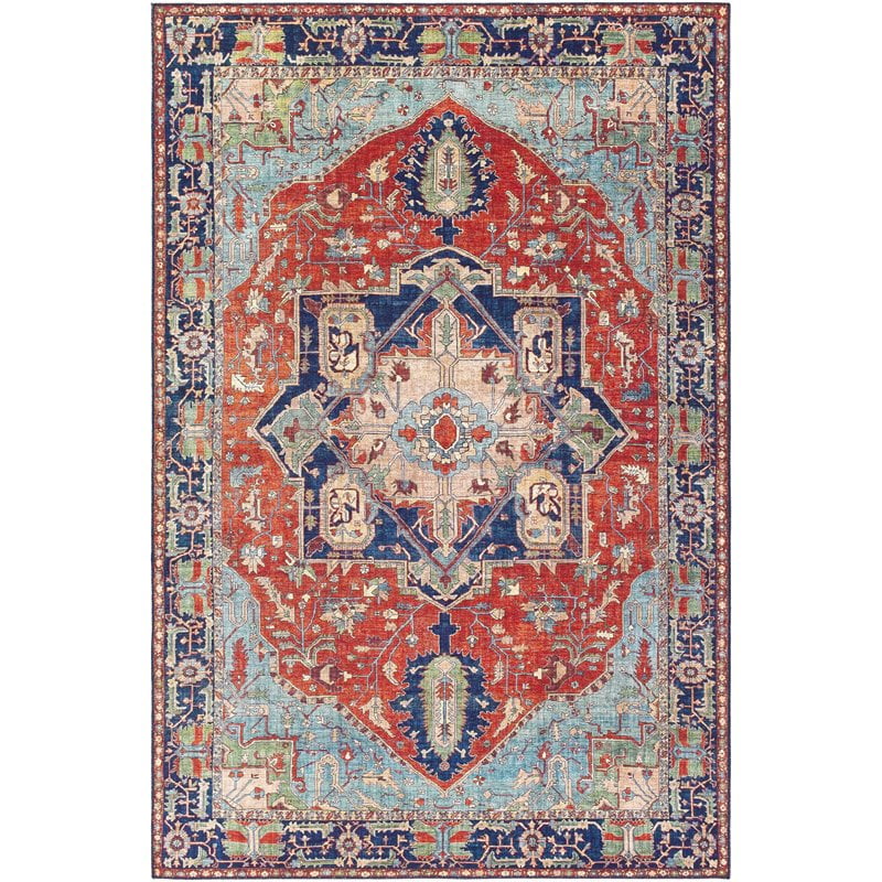 Iris IRS 2308 2 3 X 3 9 Rug Red Orange Navy Ice Blue Green Wheat 