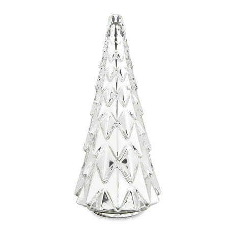 Holiday Time Christmas Shiny Silver Glass Tree Tabletop Decoration 12 ...