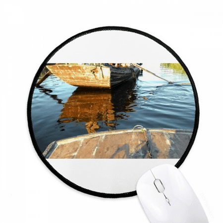 Rowing Boat Art Deco Fashion Mouse Pad Desktop Office Round Mat for ...