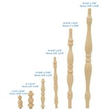 Wooden Baluster Spindles 11-1/2", Pack of 6 Spindles for Crafts ...