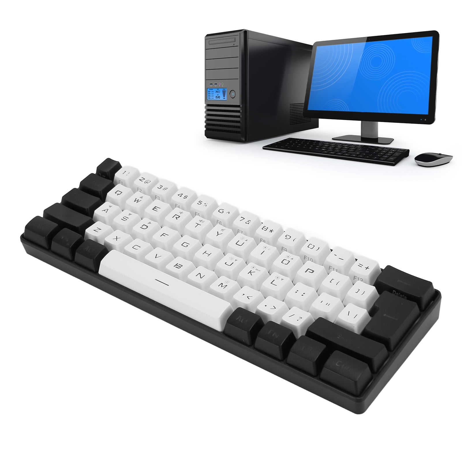 G61 Mechanical Gaming Keyboard, Mini RGB LED Backlight 61 Keys ...