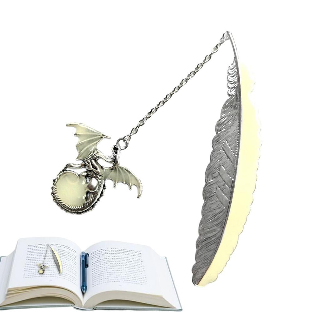 Tohuu Metal Bookmarks Retro Feather Book Markers Glow In The Dark Page ...