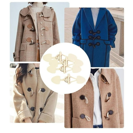 8Pcs Buttons Duffle Coat Fasteners Toggle Buttons Overcoat Decor Beige ...