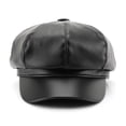 Agiufgs Beret Pu Leather Vintage, Octagonal Duckbill Design with Sun ...