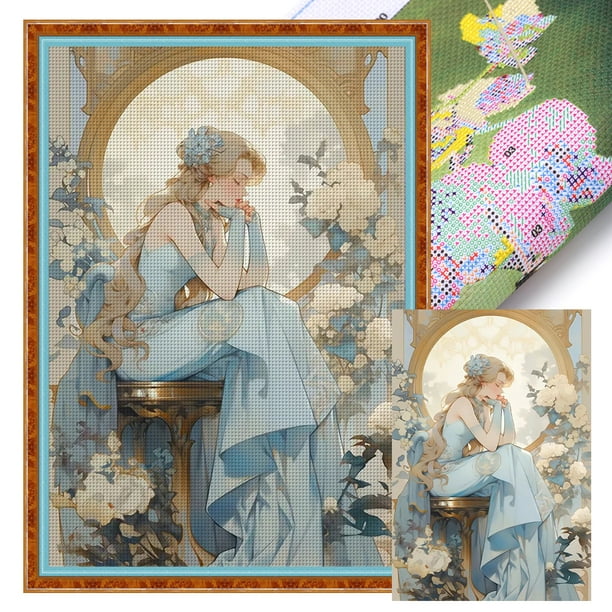 (2) Hilo Algodón Ecológico Bordado 11CT 3 Hebras Impresión Kit Serie Personajes Punto Cruz para ...