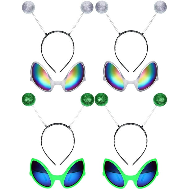 4 Pairs Alien Glasses Plastic Alien Sunglasses and 4 Pieces Alien ...