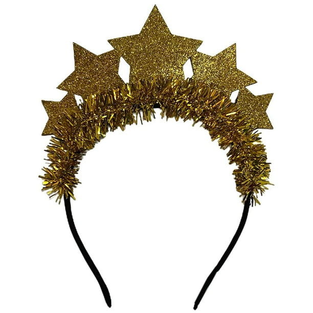 Headband,Year Hair Hoop Favors Star Glitter Tinsel Headdress Year ...