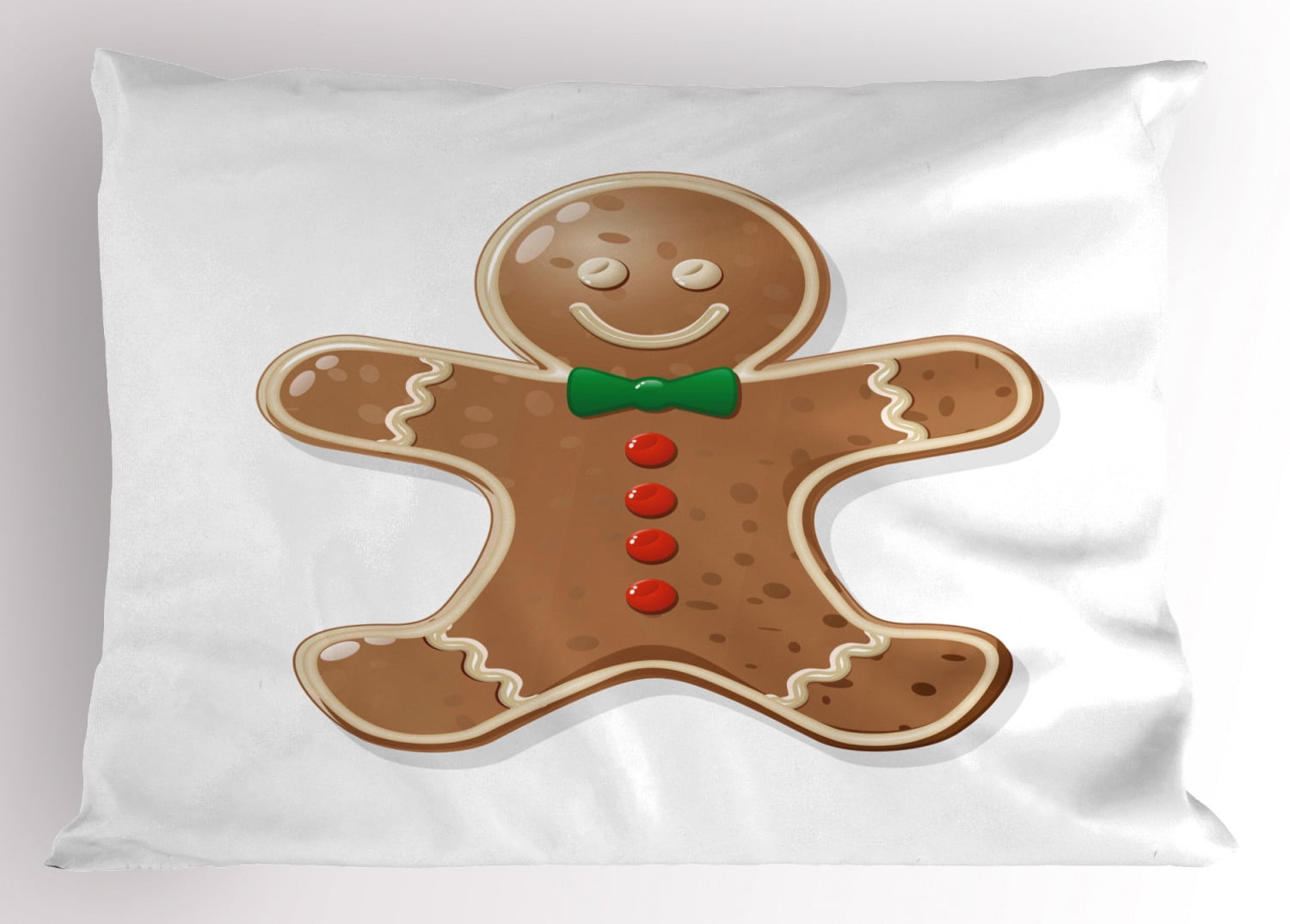 Gingerbread Man Pillow Sham Iconic Seasonal Baked Pastry Sugary Treats ...