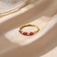3x5 mm Dainty Stackable Ring, Pink Ruby Gemstone Ring, 18K Gold Plated ...