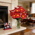 7 Heads 21 Flowers Artificial Bouquet, Red White Blue Patriotic Daisy ...