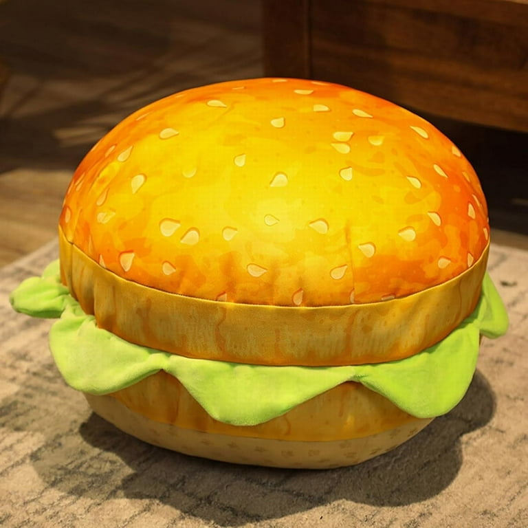 Uanit Hamburger Plush Pillow, 3D Simulation Cheeseburger Uanit Hamburger Plush Pillow, 3D Simulation Cheeseburger