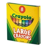 Crayola Large Crayons, 8 Bold Vibrant Assorted Colors, Tuck Box, 4-Inch ...