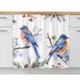 Cabinet Curtains 11"W x 13"L, Blue Christmas Bird, Sink Skirt for ...