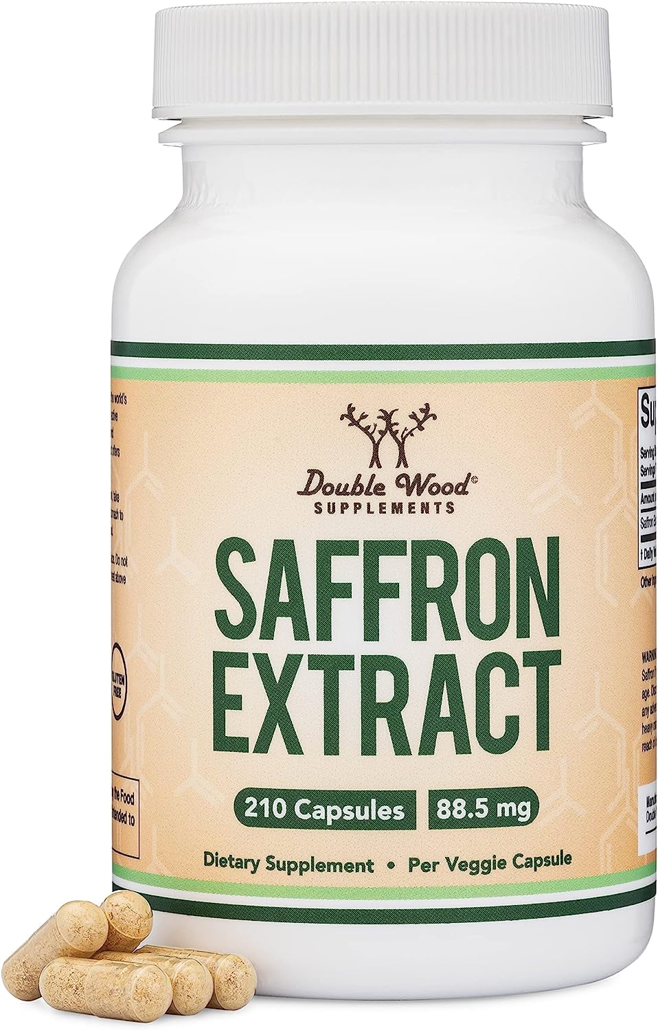 Double Wood Saffron Extract | 88.5 Mg | 210 Servings | 210 Capsules ...