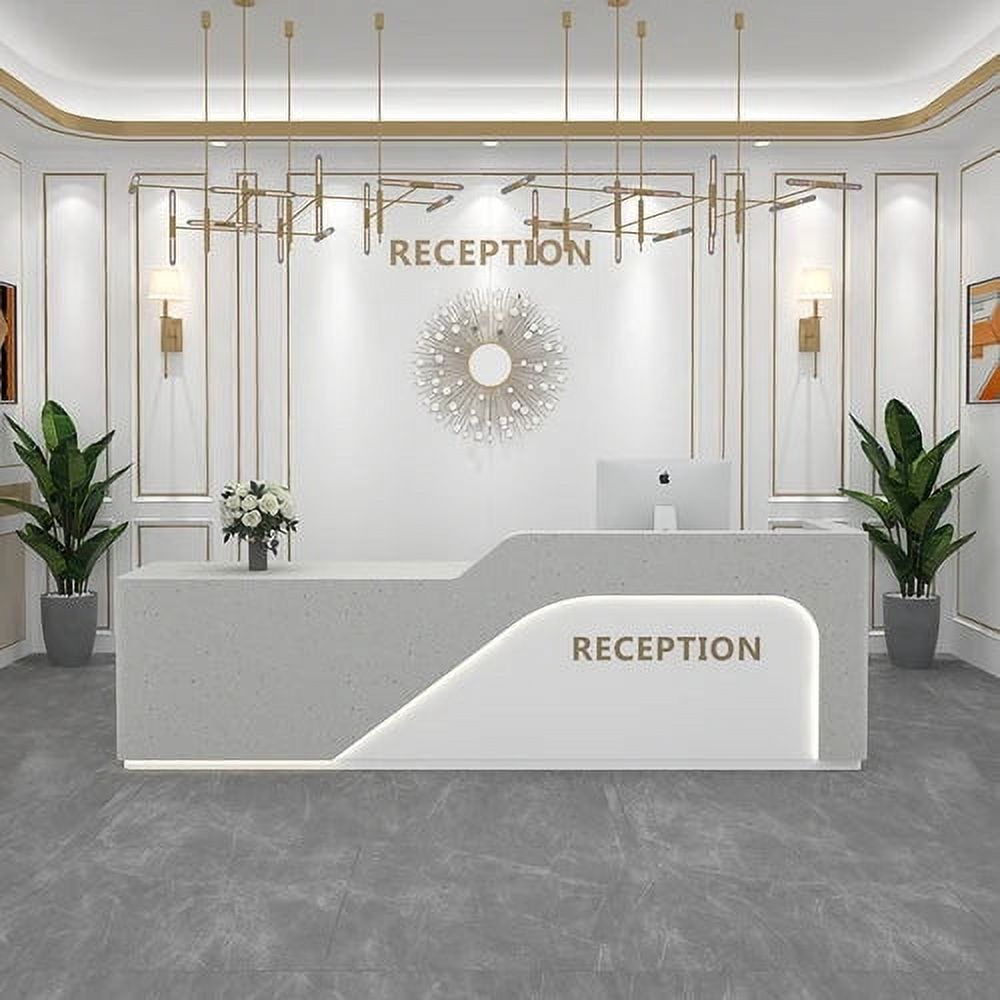 Receptionist Lectern Reception Desk Podium White Checkout Liquid Bar ...