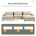 Churanty 3 Seater Sofa Couch with Ottoman,Sectional Sofa Chenille ...