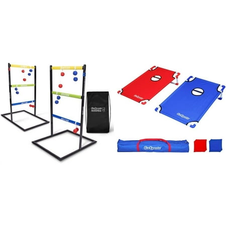 GoSports Pro Grade Ladder Toss Indoor/Outdoor Game Set with 6 Soft ...
