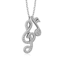 My Daily Styles Womens 925 Sterling Silver CZ Musical Notes Pendant ...