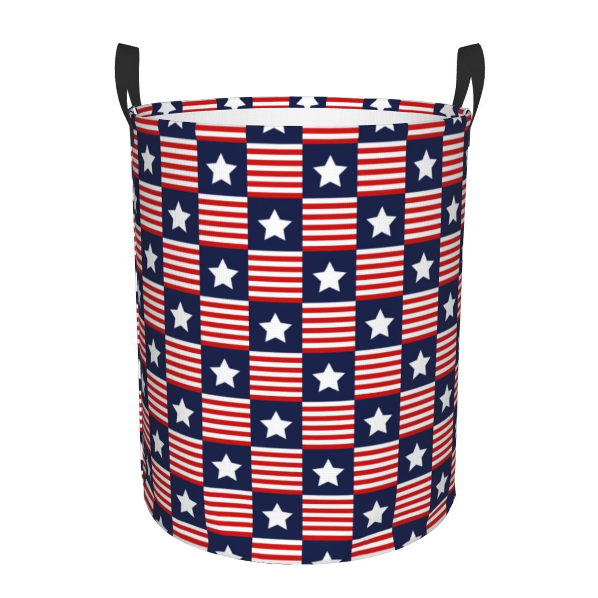 TEQUAN Waterproof Laundry Hampers, Abstract Blue Red White Stars Flag ...