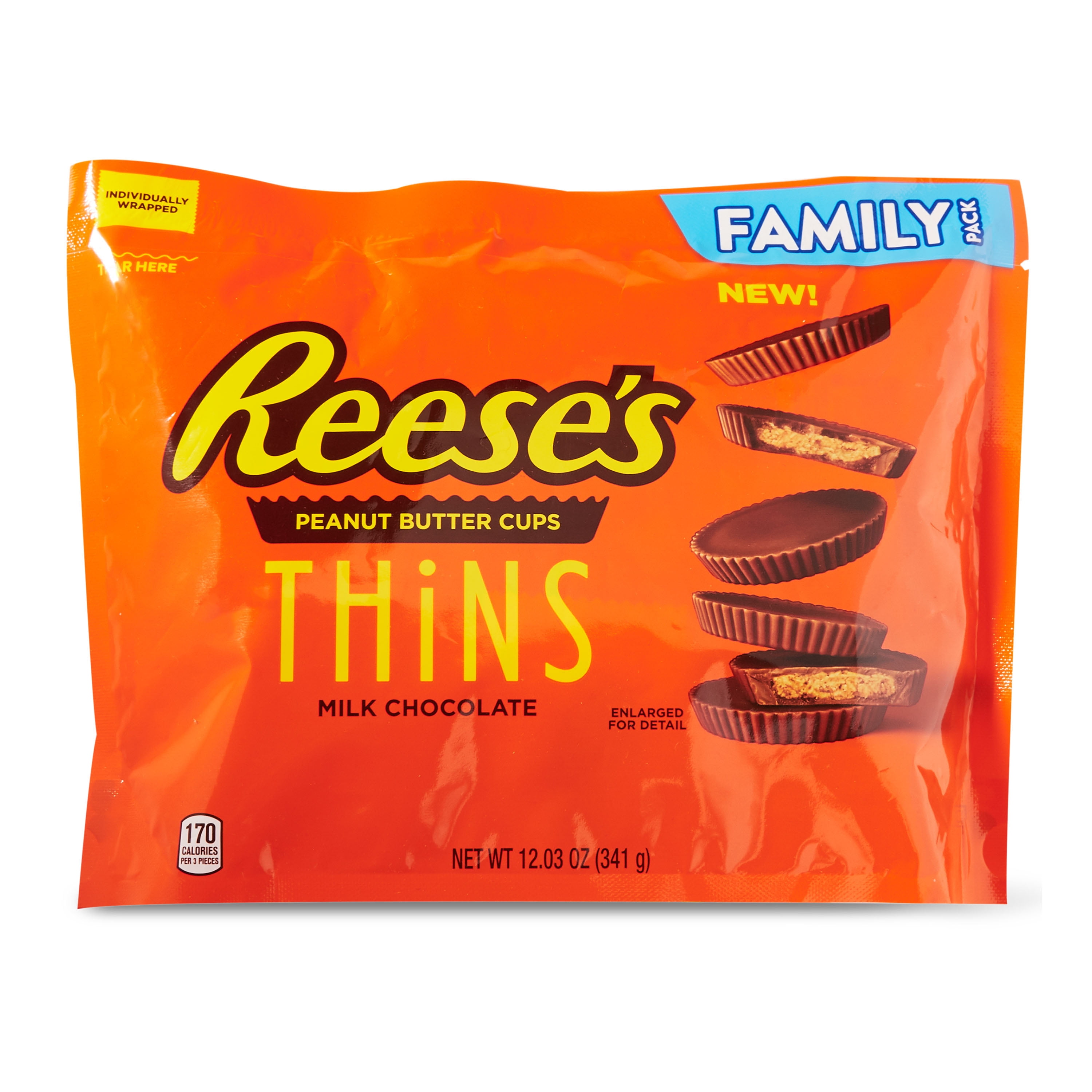 Reese's Milk Chocolate Peanut Butter THINS, Resealable Bag, 12 Oz ...