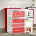 LHRIVER Compact Mini Fridge 3.2Cu.Ft, 2-Double Doors with Freezer, Low ...
