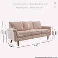 HOOOWOOO 3 Seater Sofa 71.65" Modern Upholstered Couch,Pink - Walmart.com