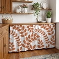 Brown Red Leaves Cabinet Curtains 32" W x 55" L Summer Farmhouse ...