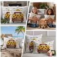 2 Pack Outdoor Waterproof Throw Pillow Covers,Farm Sunflower Red Truck ...