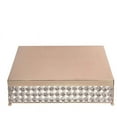 BalsaCircle 16" Crystal Beaded Square Metal Cake Stand Gold - Walmart.com